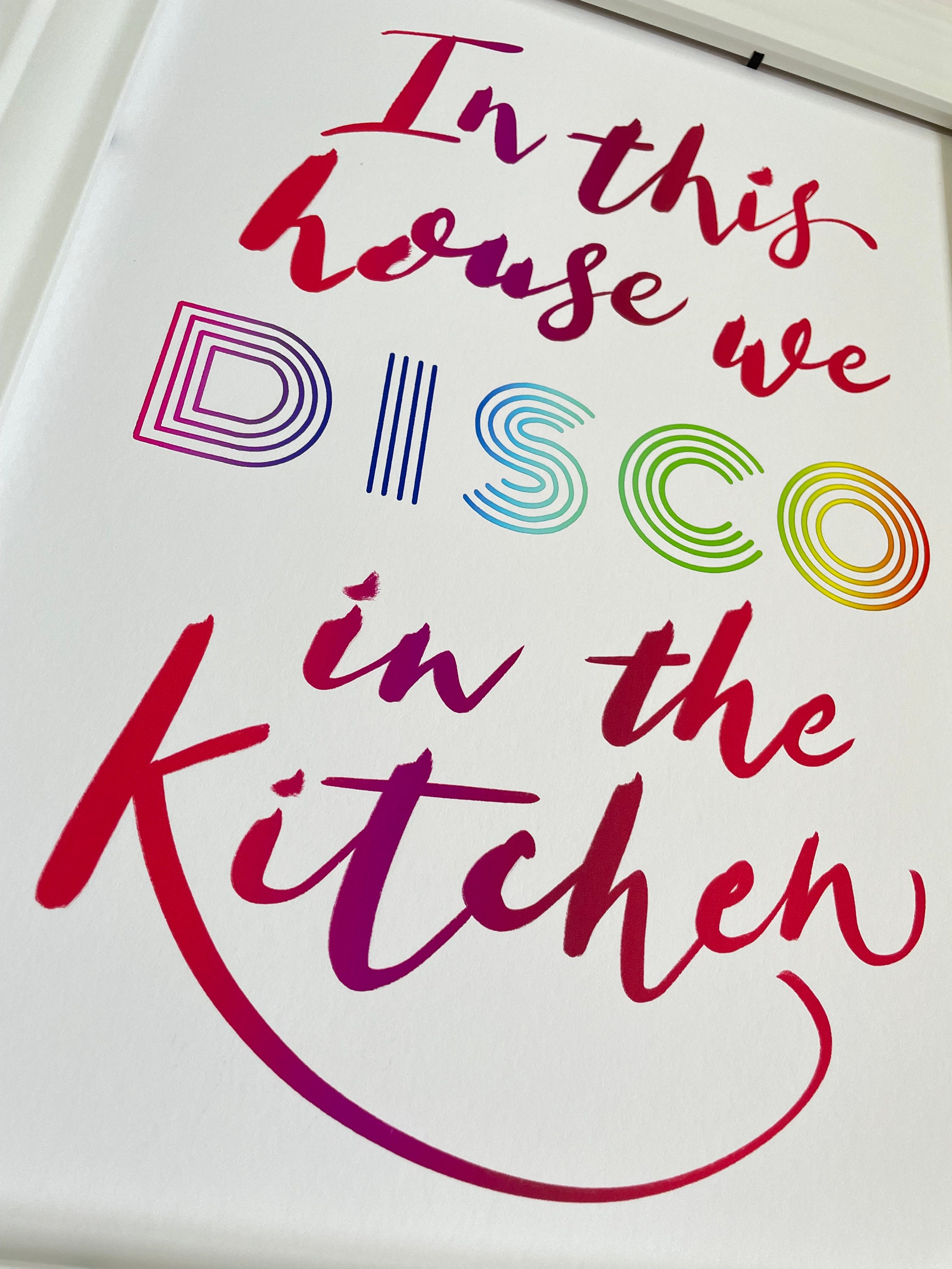 Kitchen Disco Print Wall Art Disco in the Kitchen Sign Print - Etsy UK