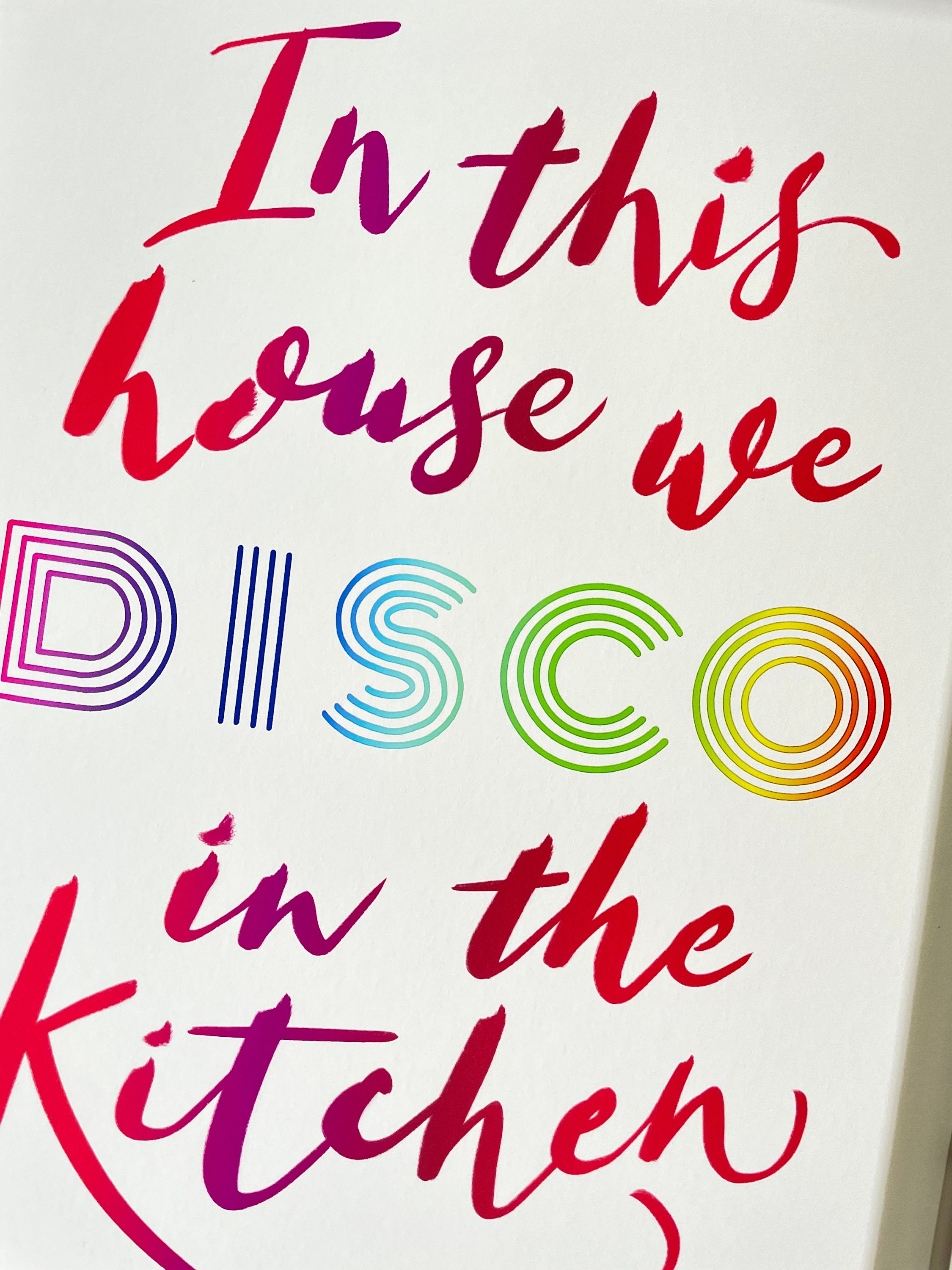 Kitchen Disco Print Wall Art Disco in the Kitchen Sign Print - Etsy UK