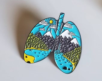 Lungs Enamel Pin Badge Mindfulness Brooch - Etsy