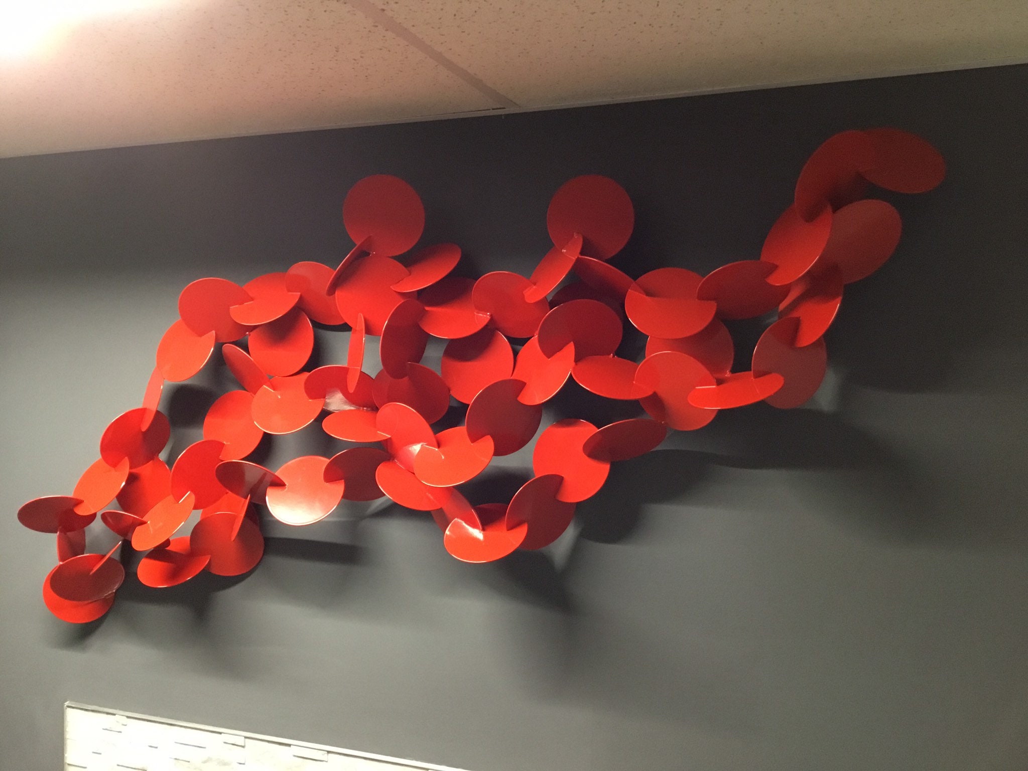Constance Wall Large Metal Sculpture Modern Abstract Art Red Stainless ...