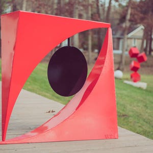 Helix Nebula Kinetic Art Sculpture Contemporary Abstract Square Red ...