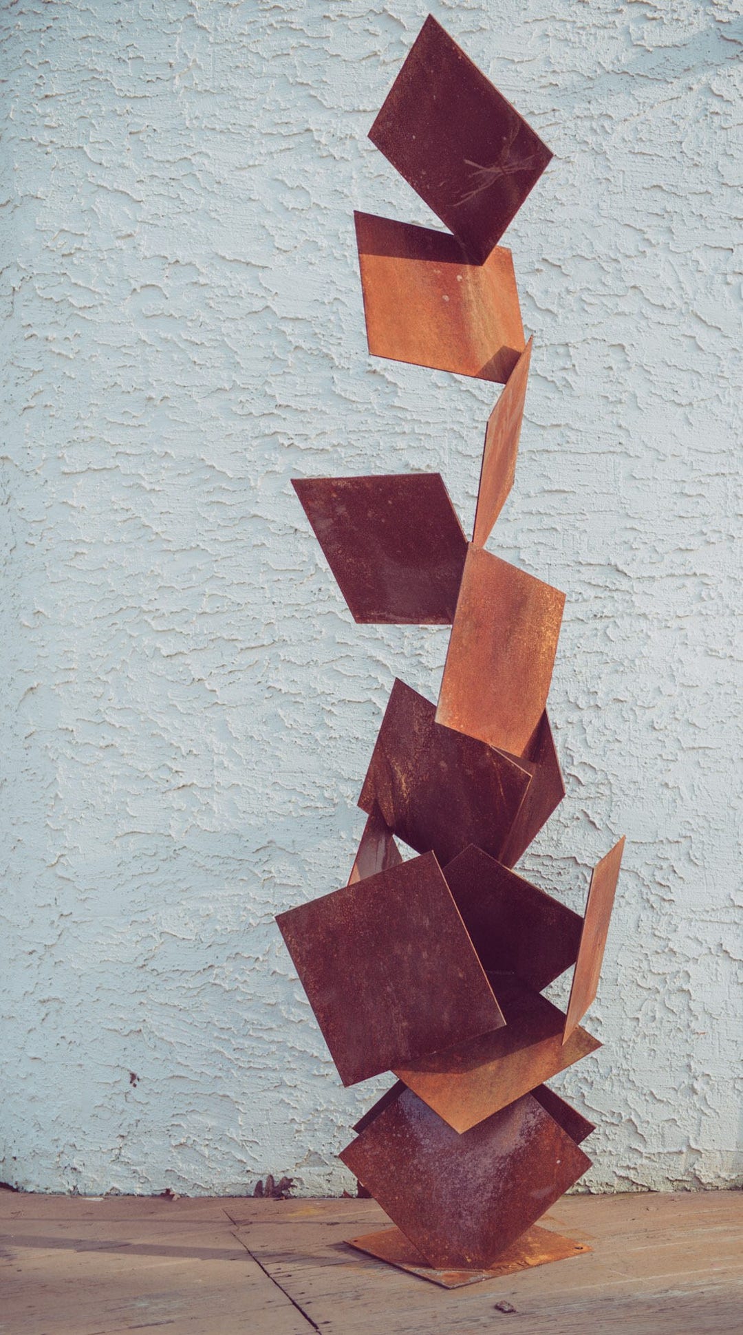 Otto Corten Abstract Tall Modern Rusted Patina Corten Steel Sculpture ...