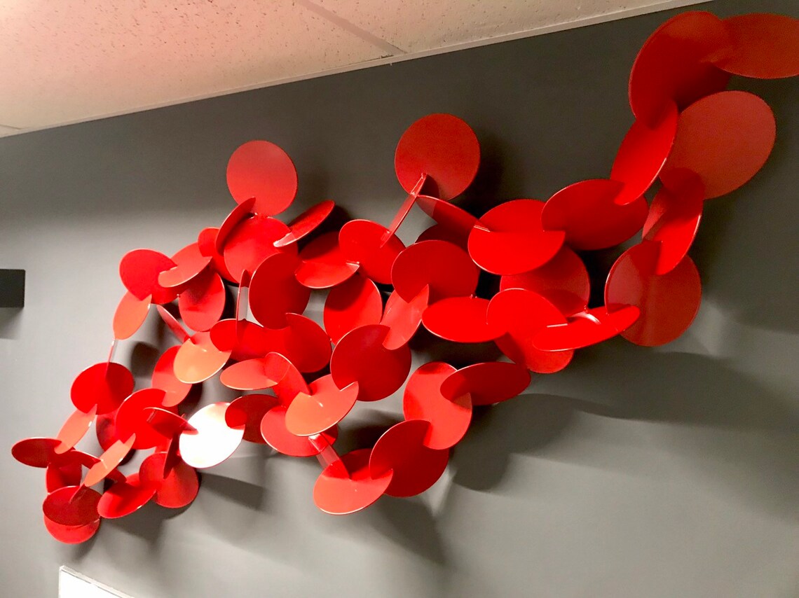 Constance Wall Large Metal Sculpture Modern Abstract Art Red - Etsy