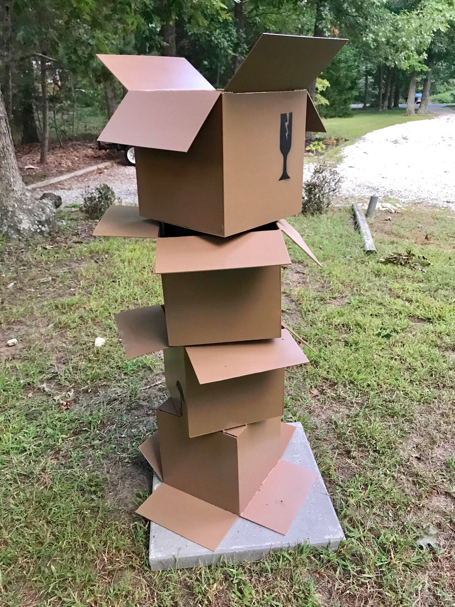 Shipping Boxes Large Metal Sculpture One of a Kind - Etsy