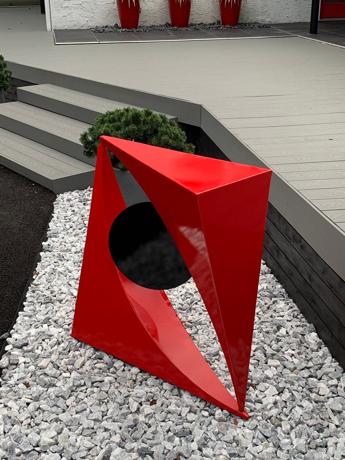 Helix Nebula Kinetic Art Sculpture Contemporary Abstract Square Red ...