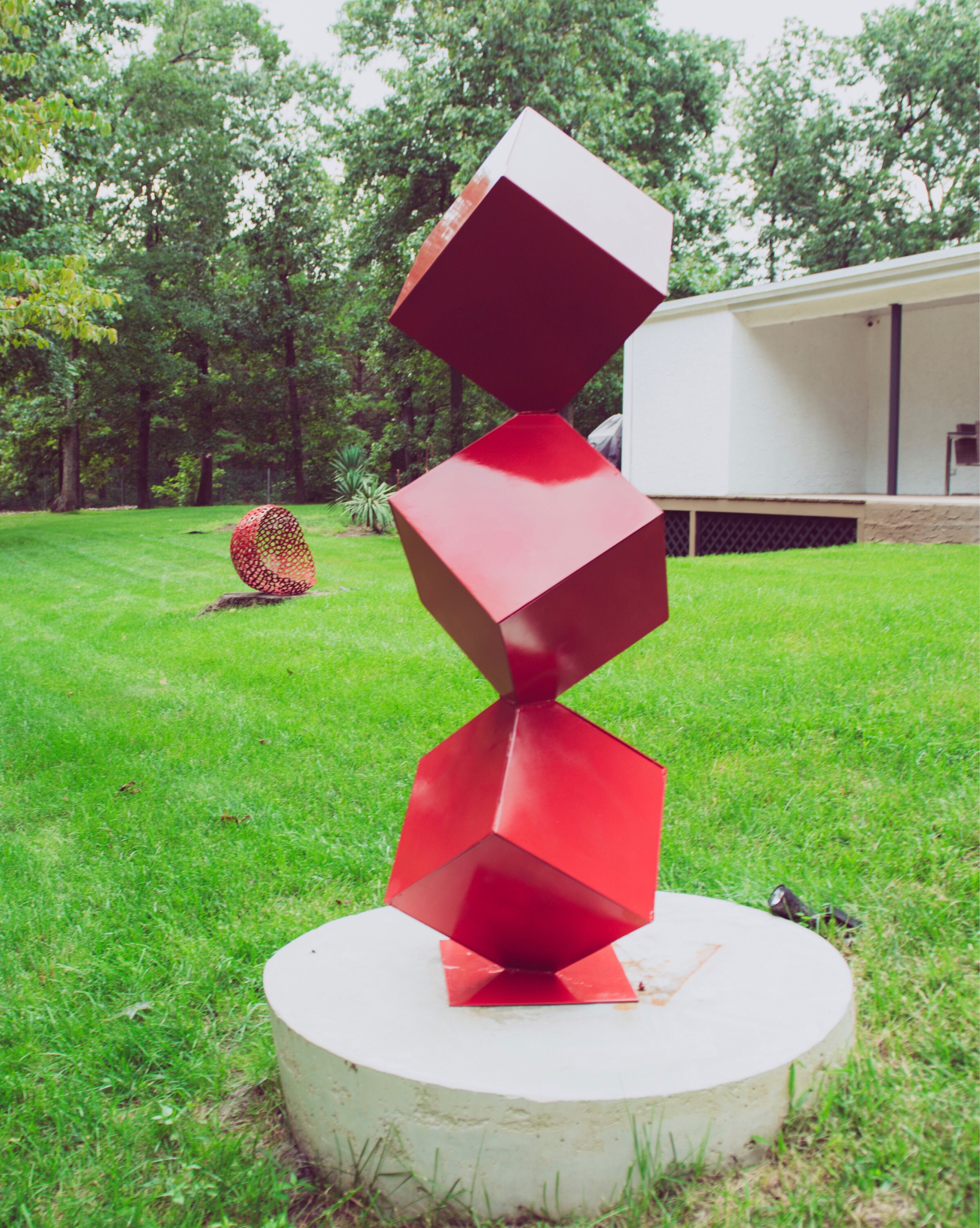 Trinity Mid Century Modern Sculpture 59 Inches Powder Coated Stainless ...