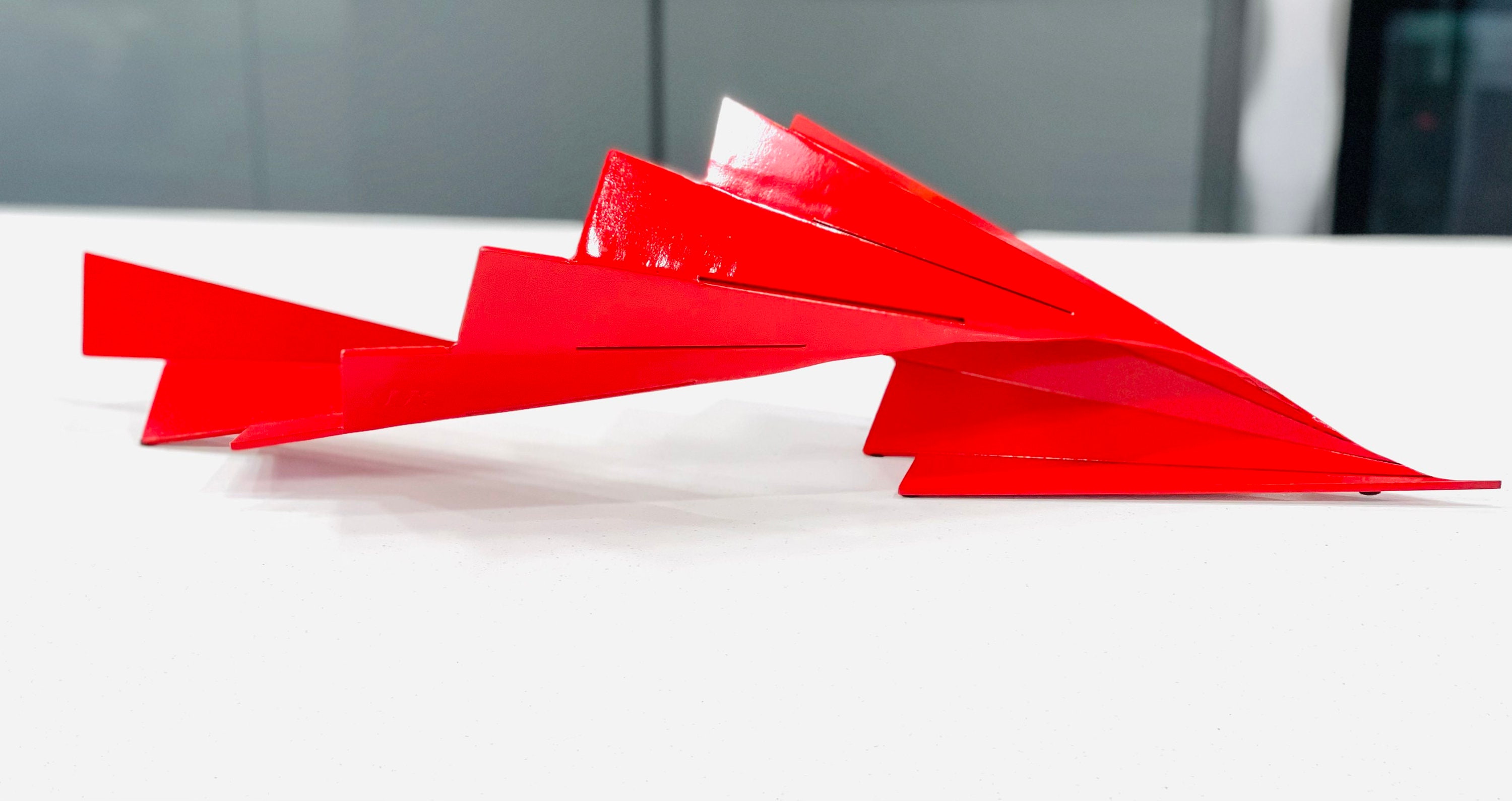 Continuum Geometric Table Sculpture in Red - Etsy
