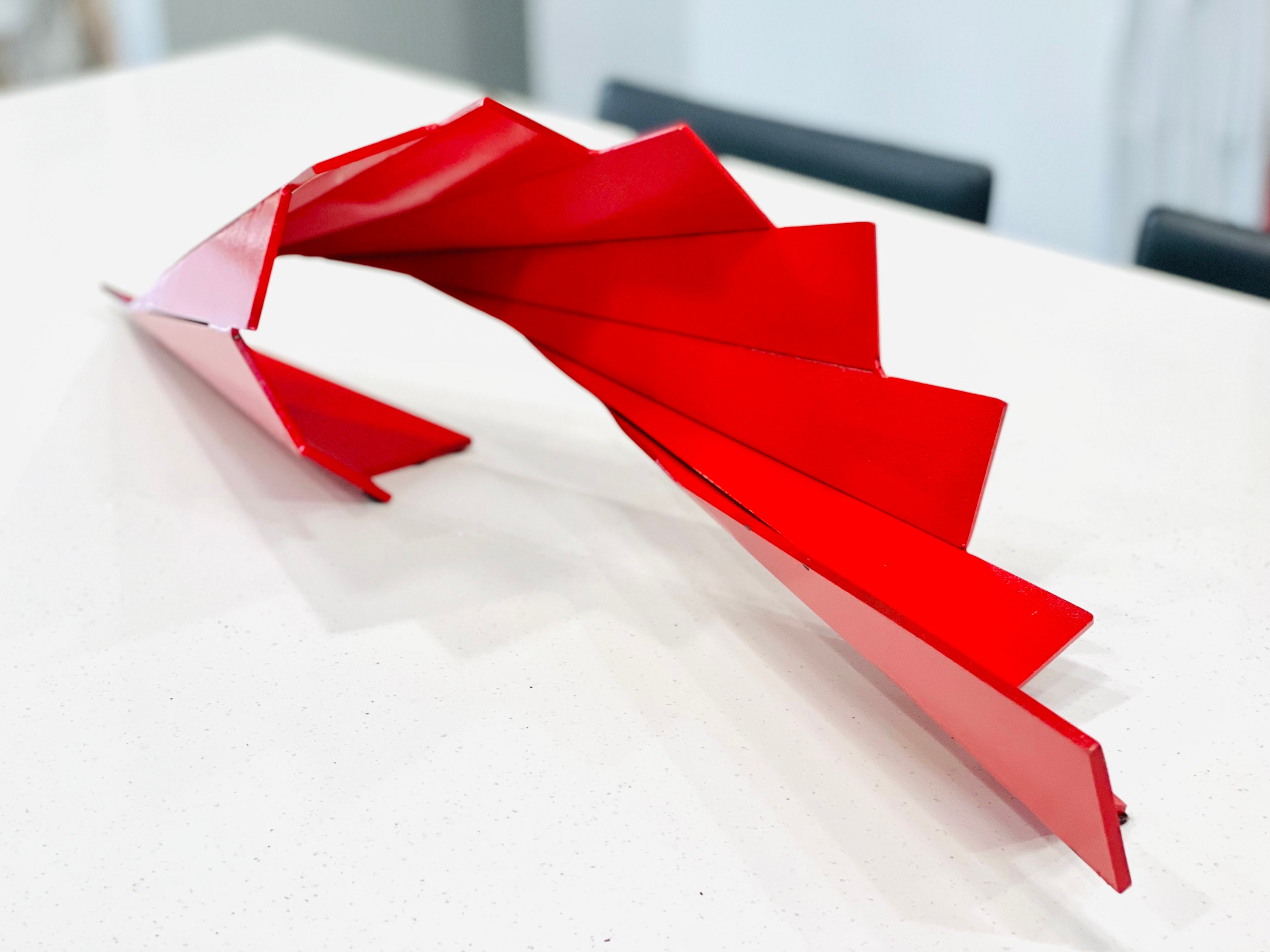 Continuum Geometric Table Sculpture in Red - Etsy