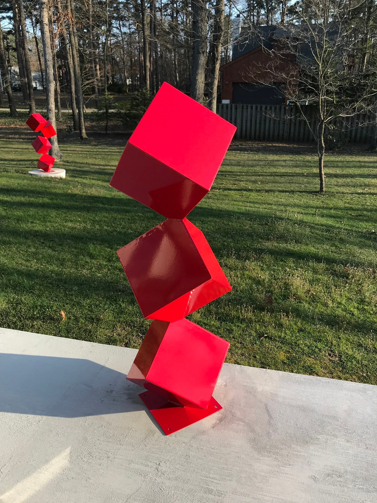 Trinity Mid Century Modern Sculpture 59 Inches Powder Coated Stainless ...