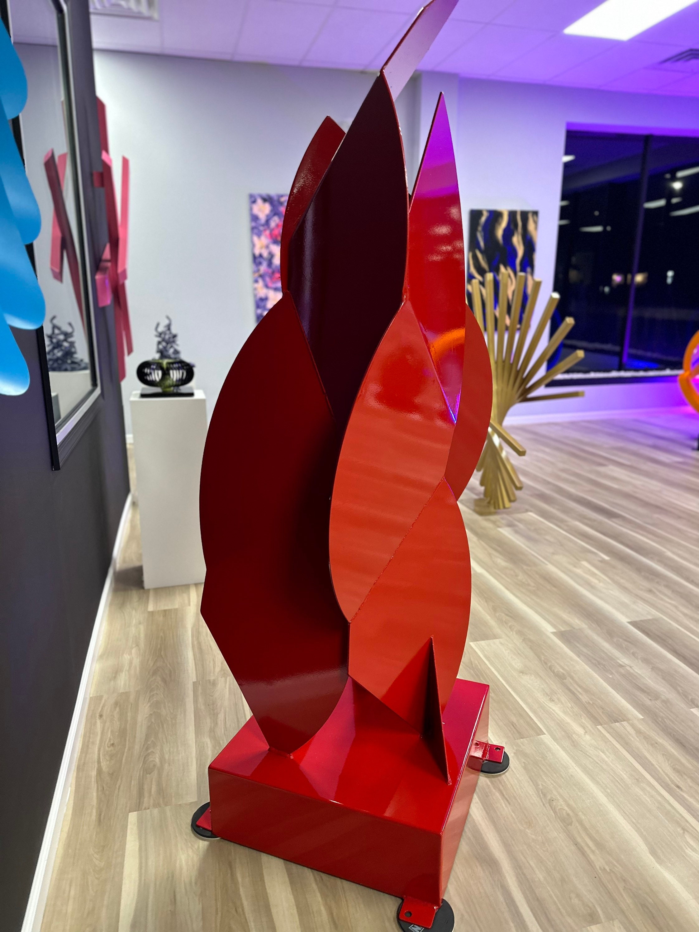 Unity Large Scale Abstract Modern Sculpture Art Red Mid Century Modern ...