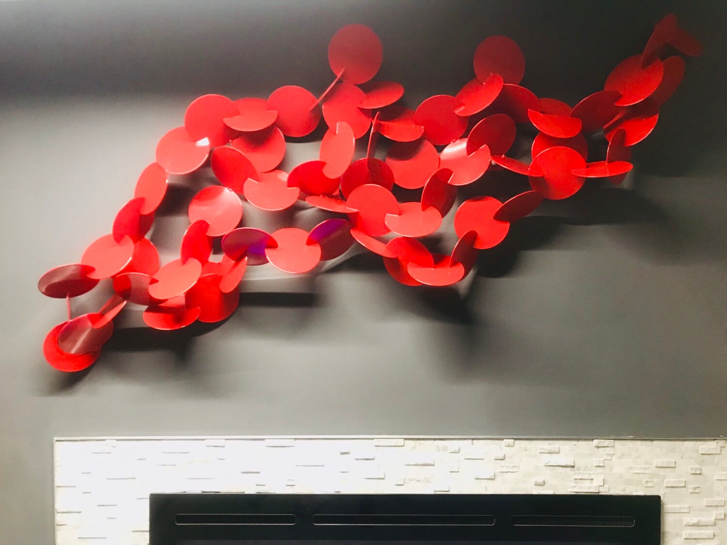 Constance Wall Large Metal Sculpture Modern Abstract Art Red - Etsy