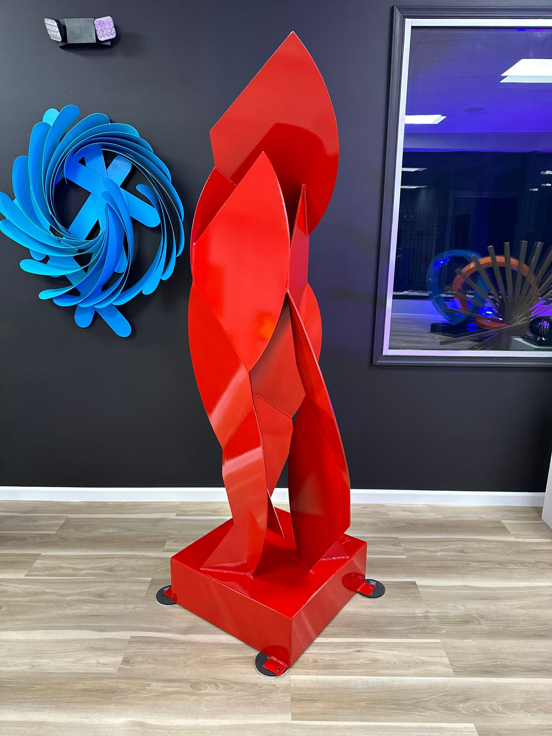 Unity Large Scale Abstract Modern Sculpture Art Red Mid Century Modern ...