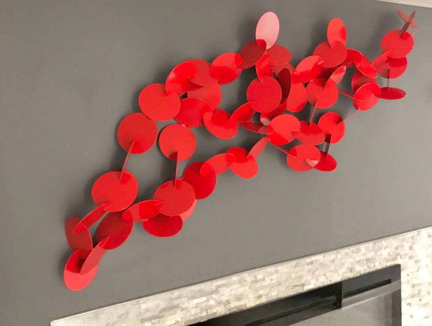 Constance Wall Large Metal Sculpture Modern Abstract Art Red Stainless ...