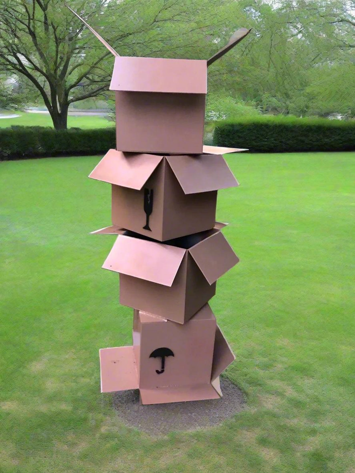 Shipping Boxes Large Metal Sculpture One of a Kind - Etsy