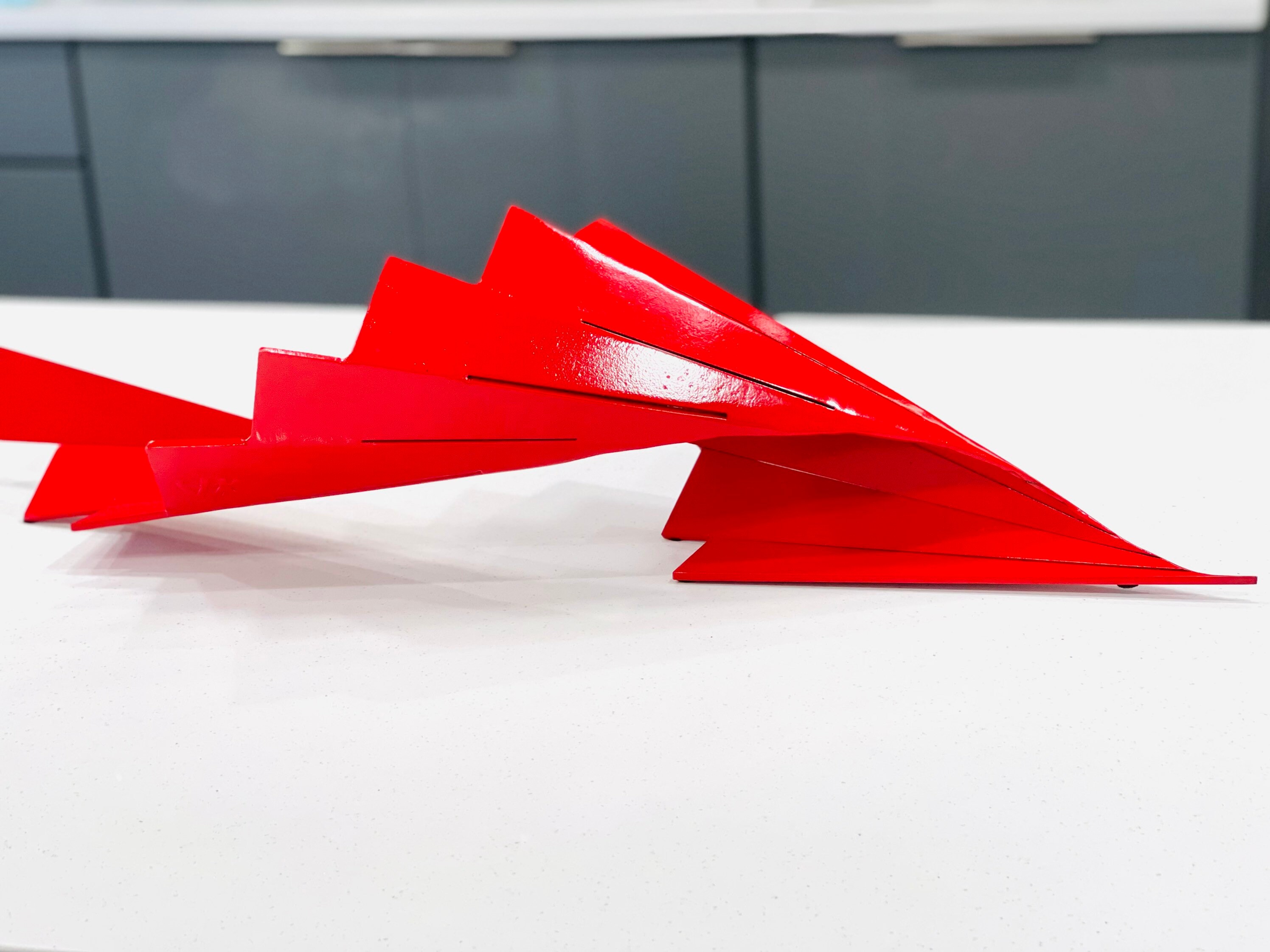 Continuum Geometric Table Sculpture in Red - Etsy