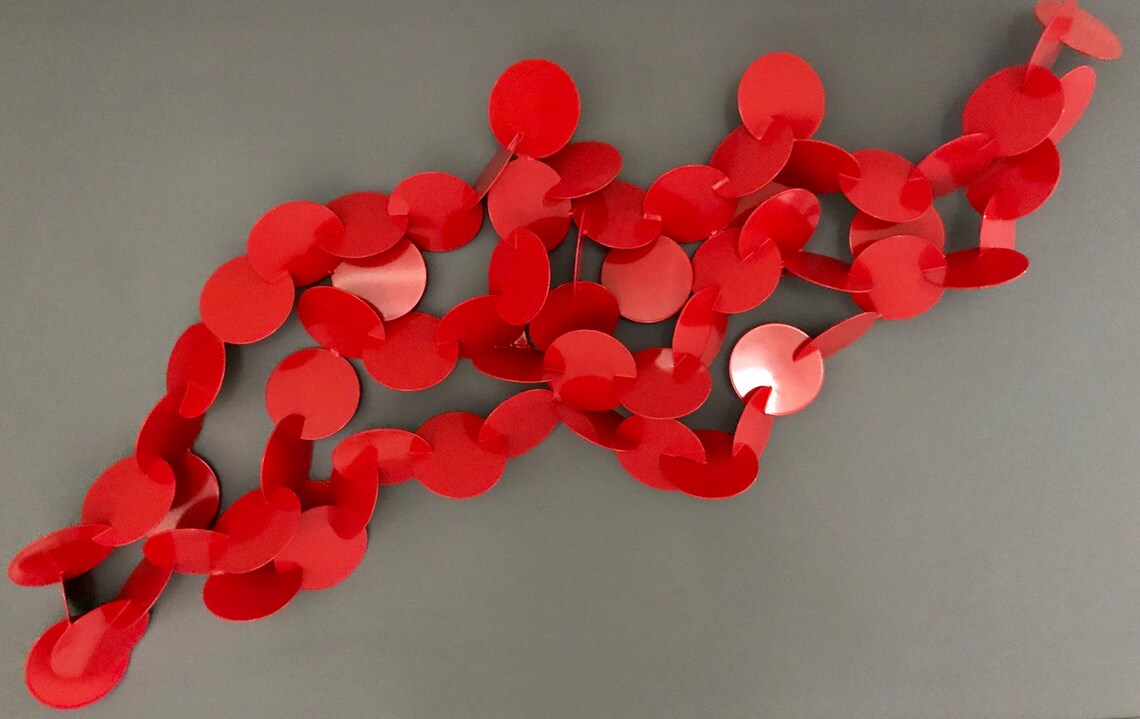 Constance Wall Large Metal Sculpture Modern Abstract Art Red - Etsy