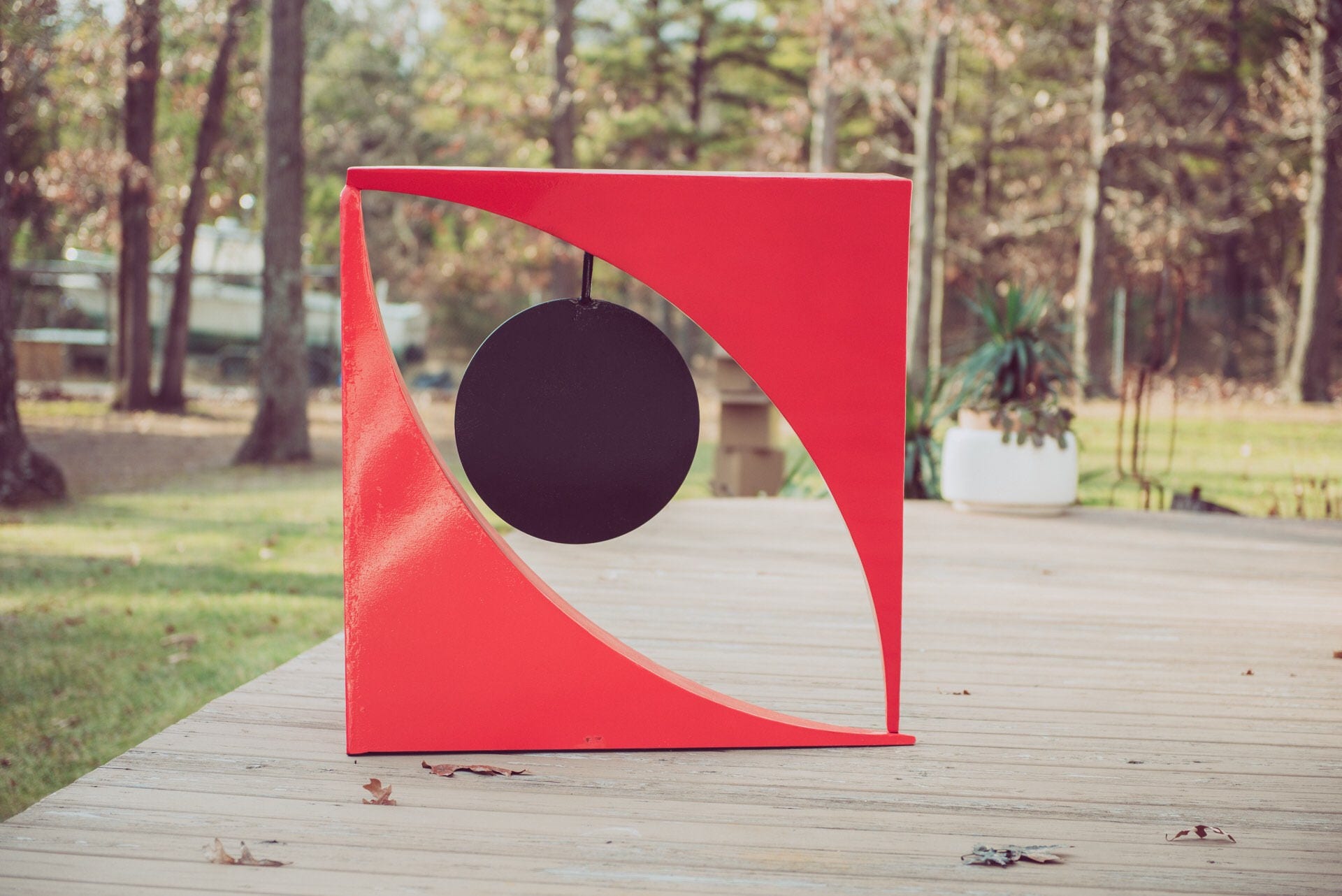 Helix Nebula Kinetic Art Sculpture Contemporary Abstract Square Red ...