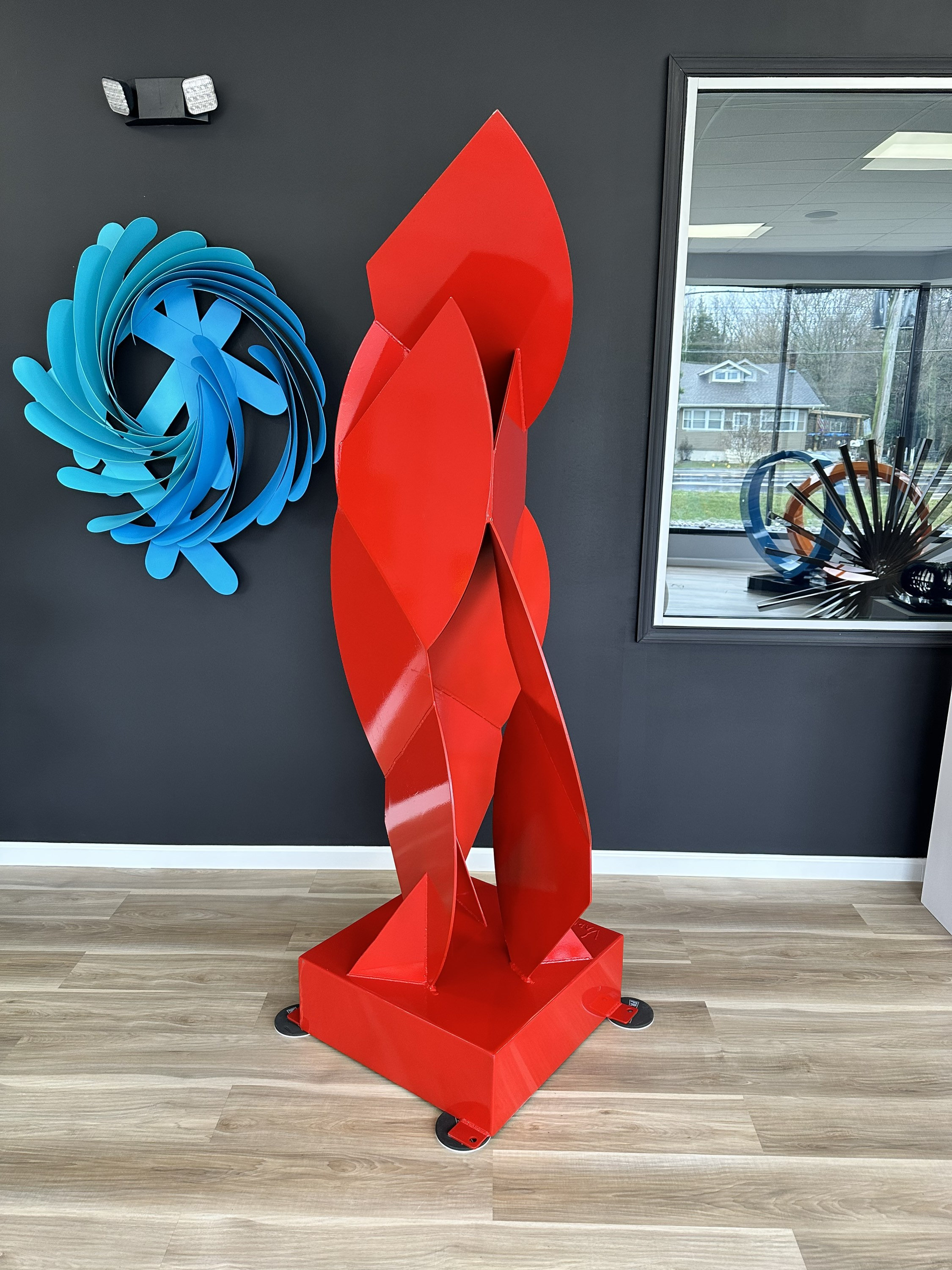 Unity Large Scale Abstract Modern Sculpture Art Red Mid Century Modern ...