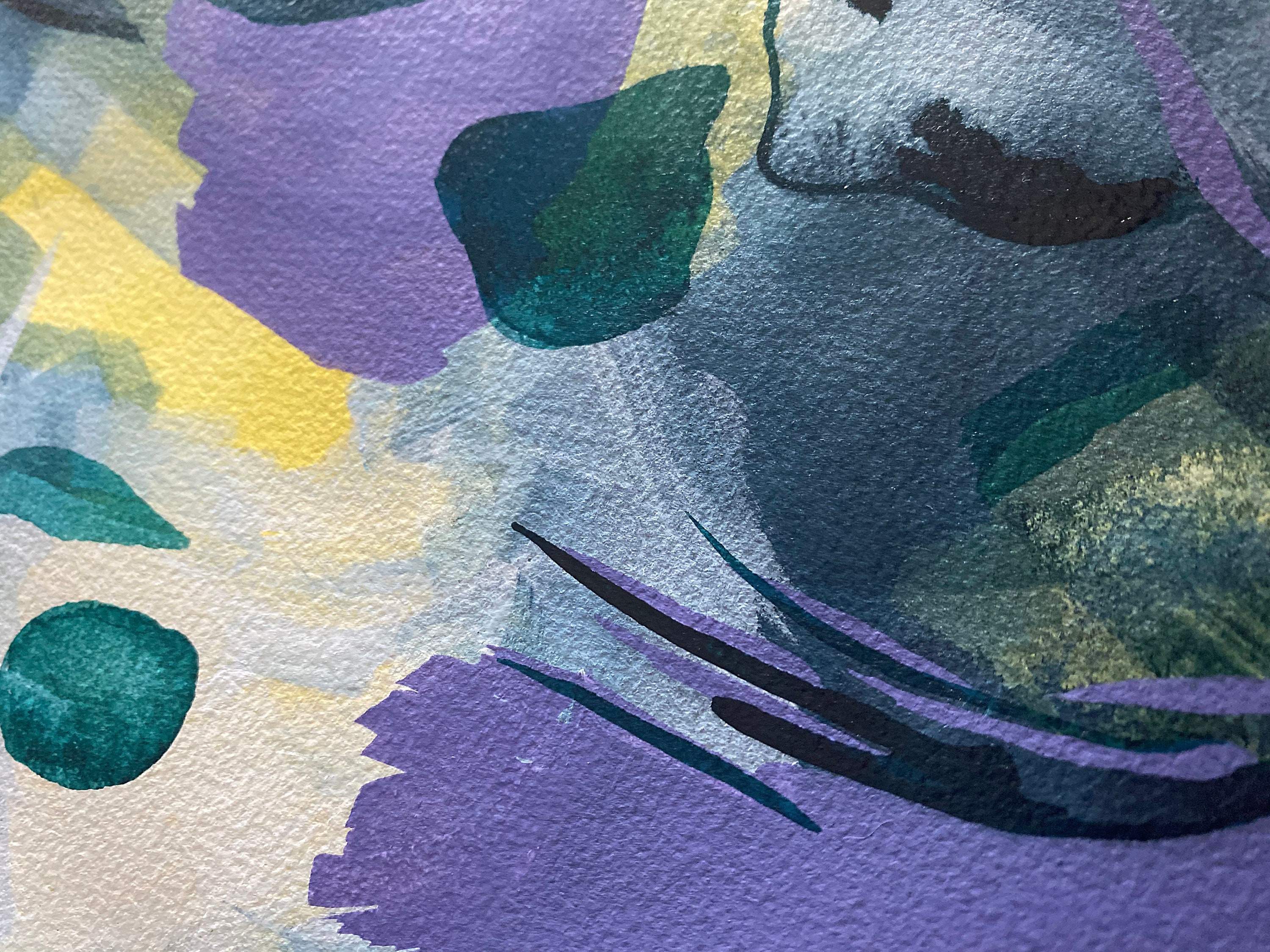 Bold Color Art, India Ink Abstract, Original Artwork, Small Scale ...