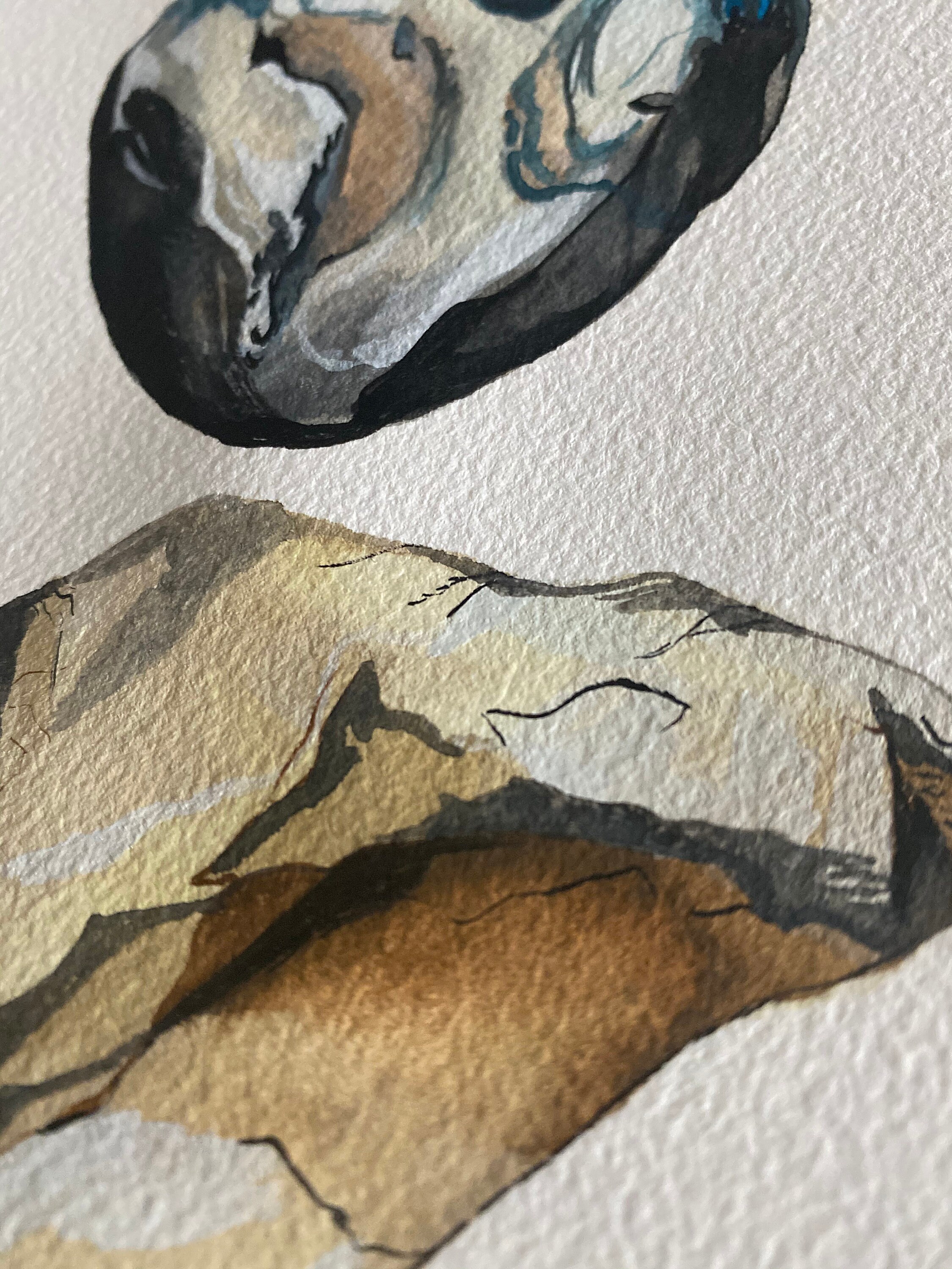 Minimal Rock Watercolor Painting Original Art Affordable - Etsy