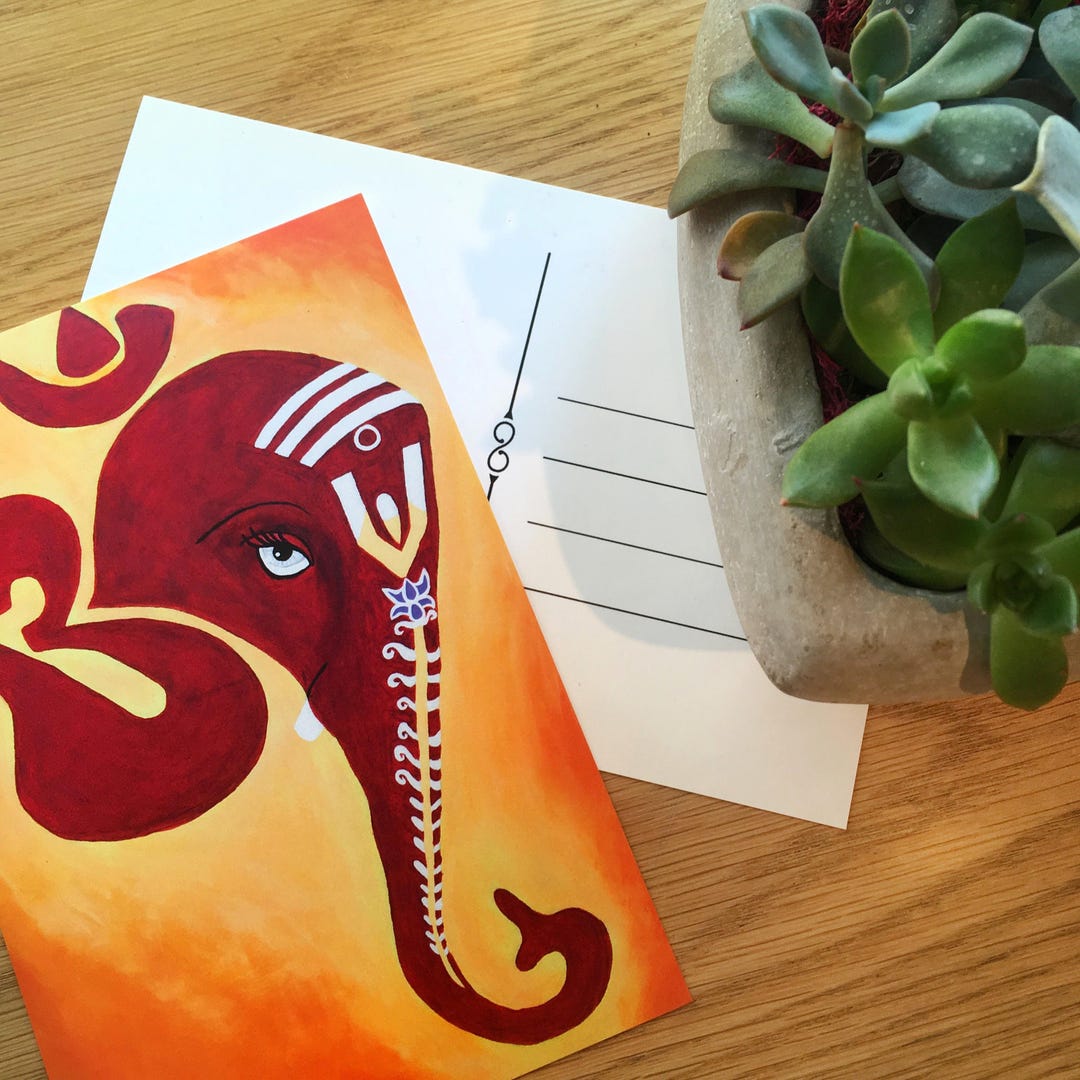 Elephant Postcard With Handwritten Message, Personalized Postcards ...