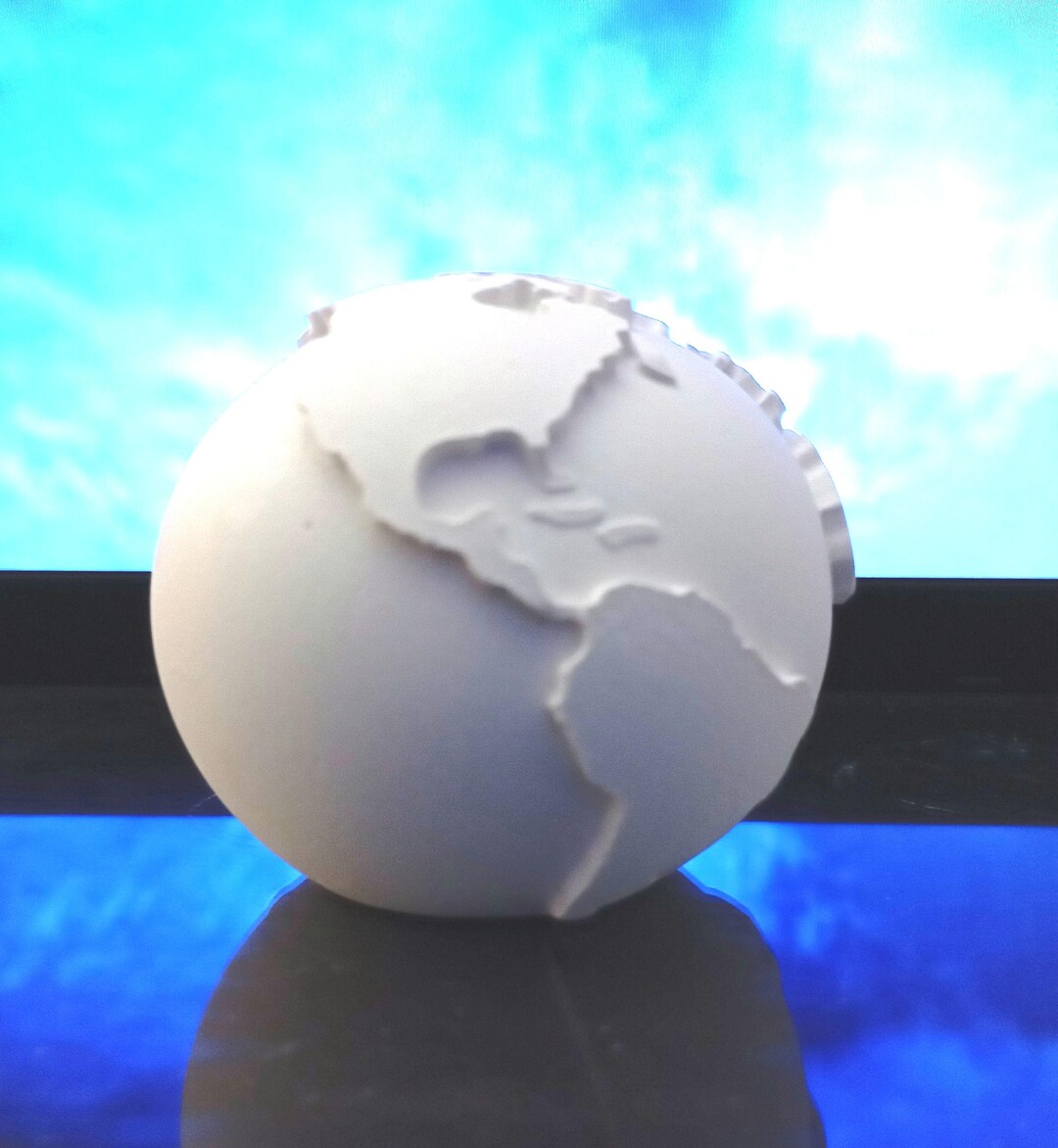 Plaster Paperweight World, Earth Paperweight, Home Decor Earth ...
