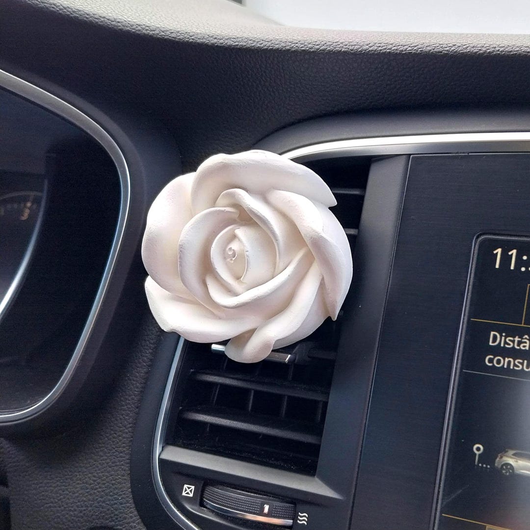 Rose Plaster Car Diffuser: Vent Clip Air Freshener With Refill - Etsy