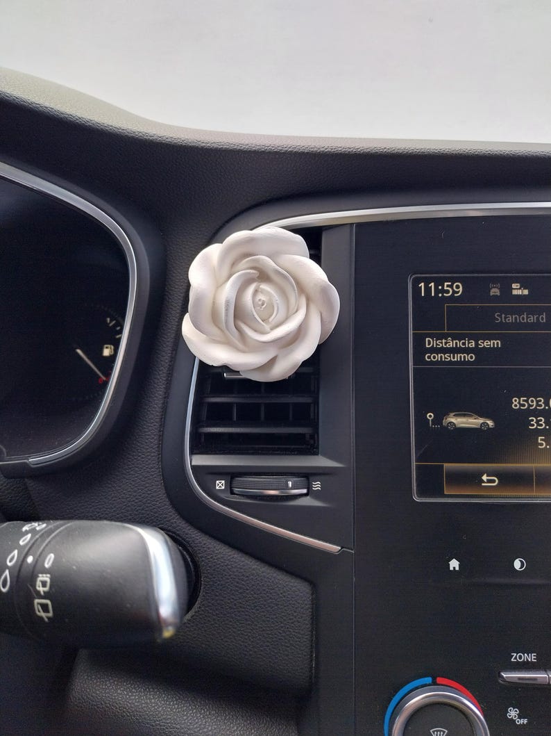 Rose Plaster Car Diffuser: Vent Clip Air Freshener With Refill - Etsy