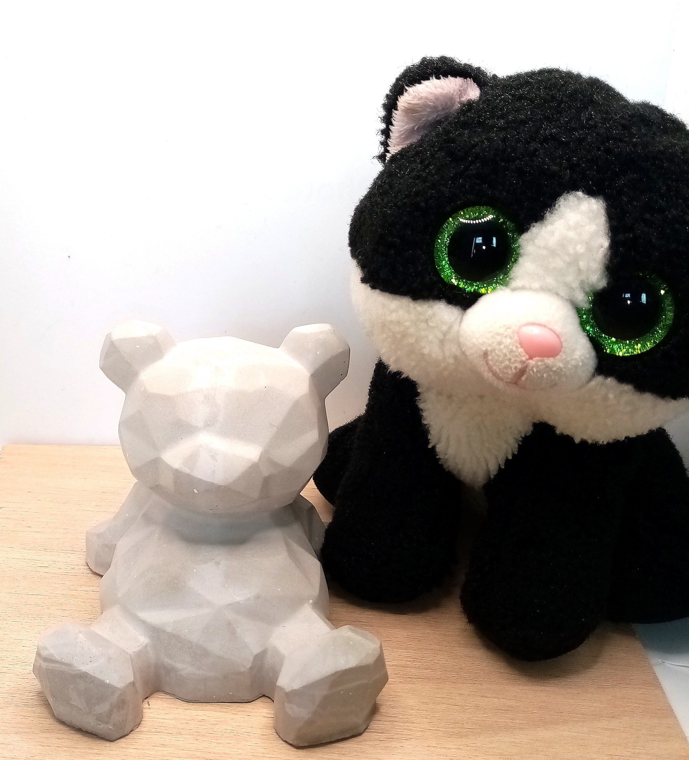 Geometric Concrete Teddy Bear Decor: Nursery Bookends - Etsy
