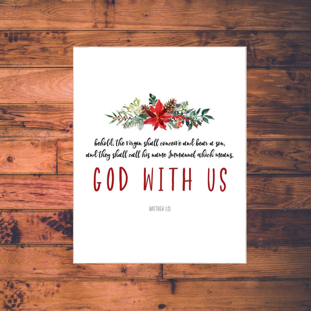 Digital, Christmas, Emmanuel, God With Us, Scripture, Printable, Bible ...