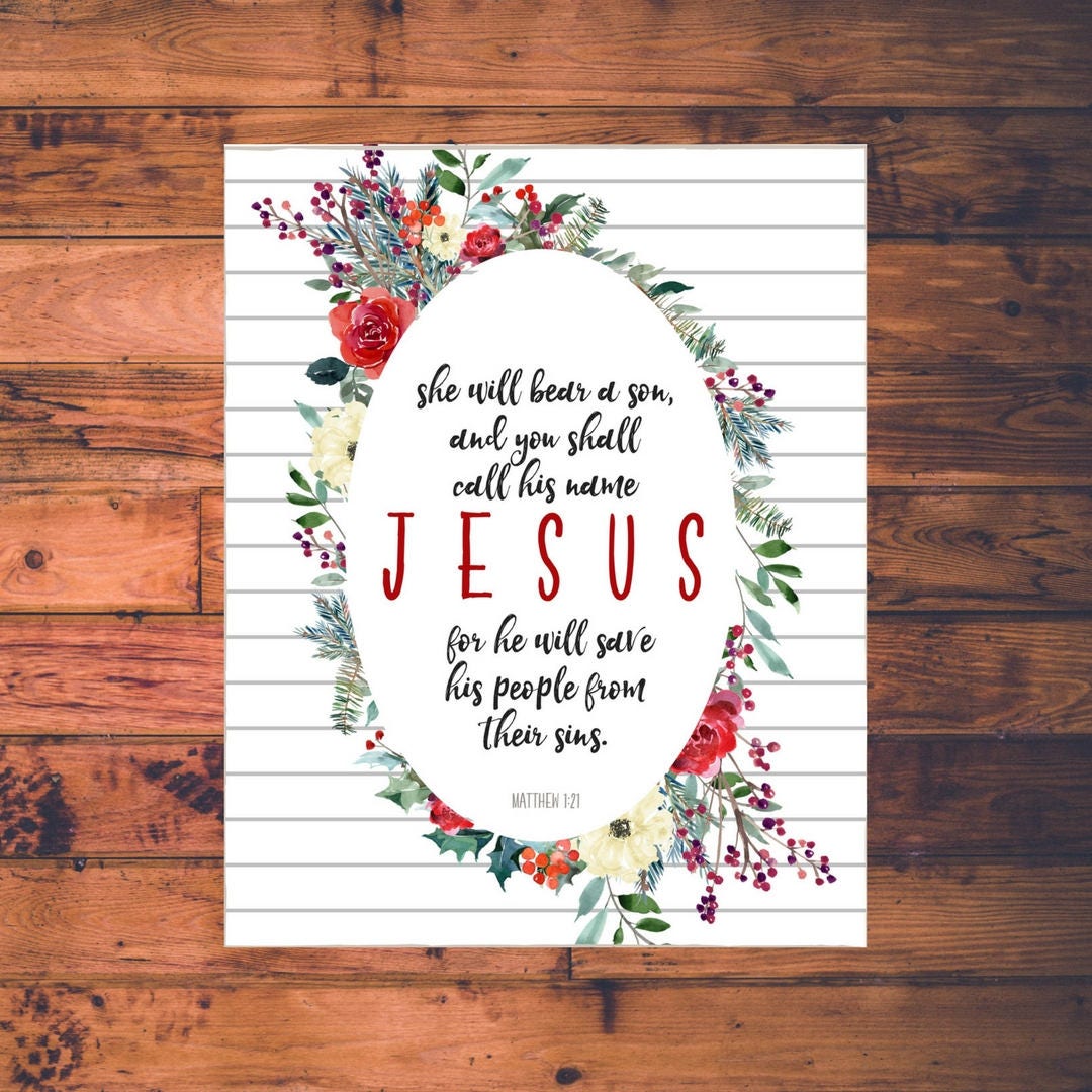 Digital, Christmas, Jesus, Scripture, Printable, Bible Verse, Holiday ...