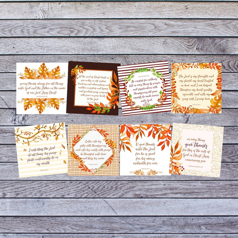 Printable KJV Scripture Card, Give Thanks, Bible Verse, Fall, Autumn ...