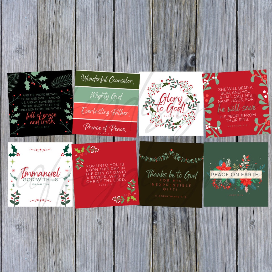 Printable, ESV, Christmas, Scripture Cards, Bible Verse, Christ Jesus ...
