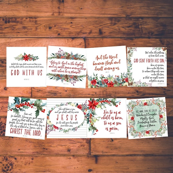 Printable ESV Christmas Scripture Cards Bible Verse | Etsy