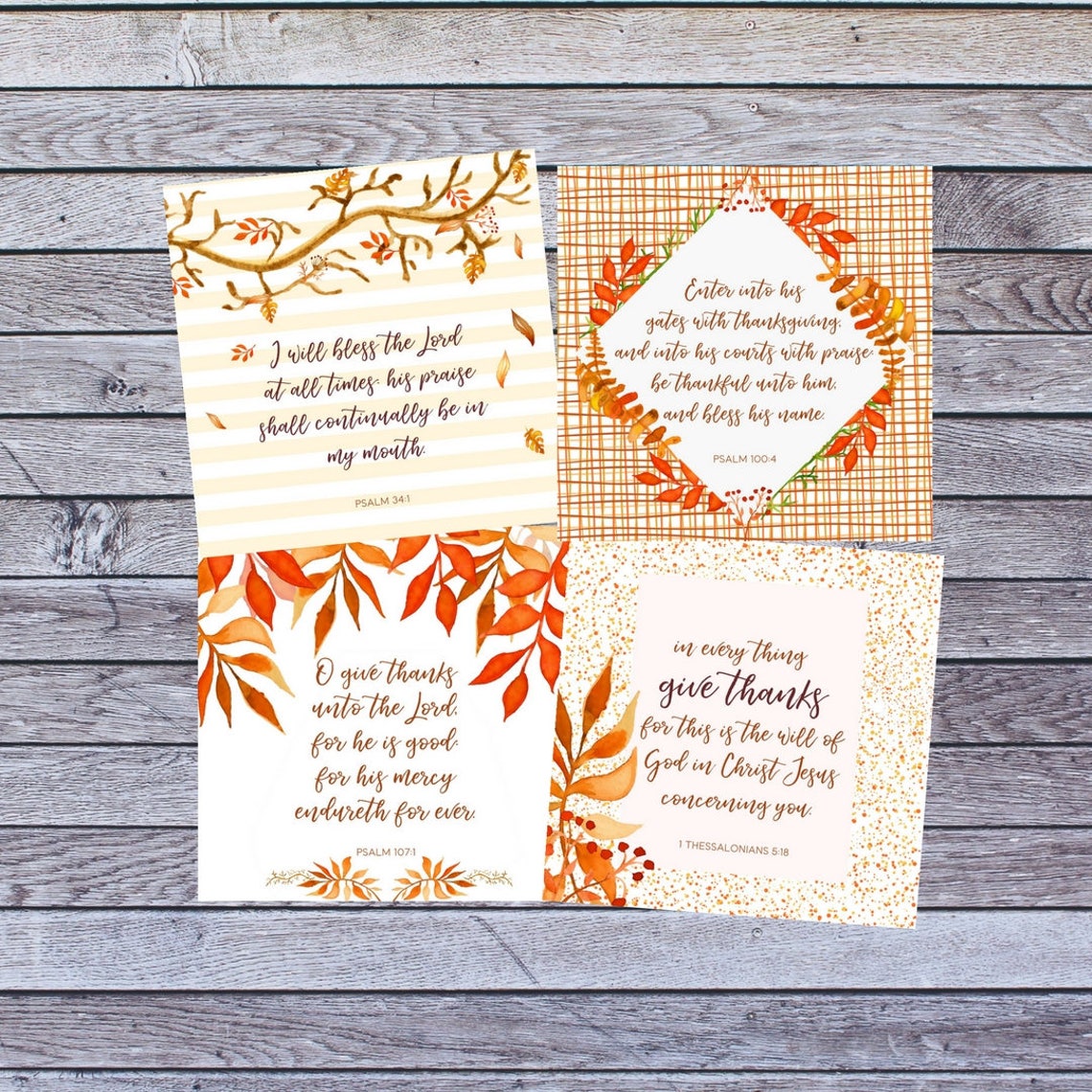 Printable KJV Scripture Card Give Thanks Bible Verse Fall - Etsy