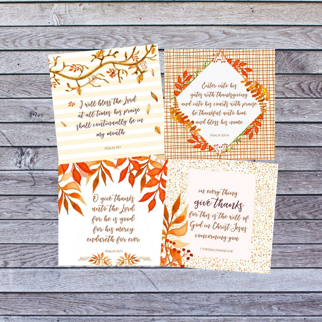 Printable KJV Scripture Card Give Thanks Bible Verse Fall - Etsy