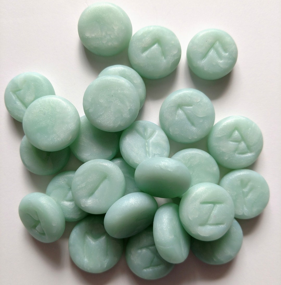 Icy Elder Futhark Runes Shimmery Light Blue Polymer Clay - Etsy