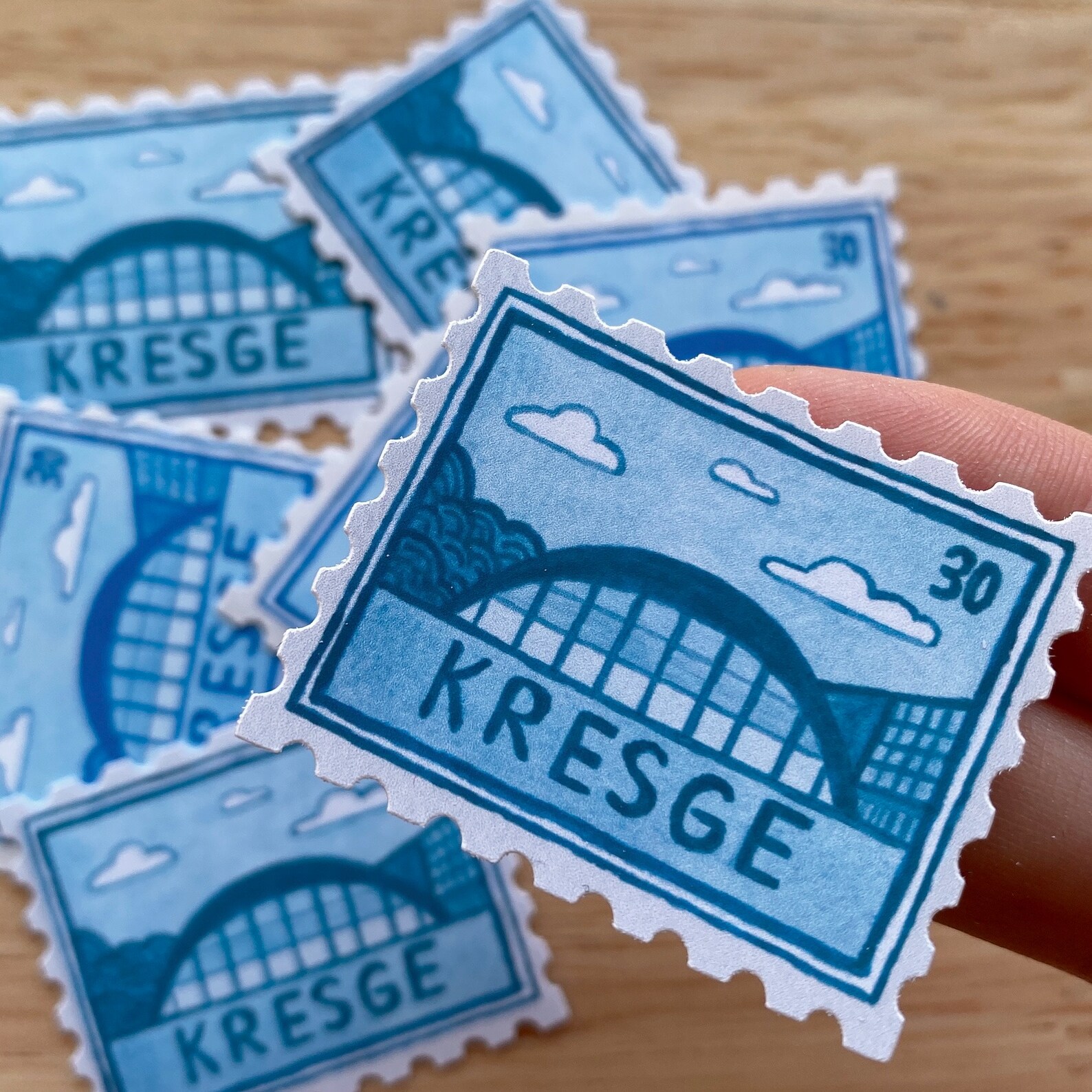 Art of MIT - Faux Vintage Stamp Stickers - 5 Designs of MIT Buildings ...