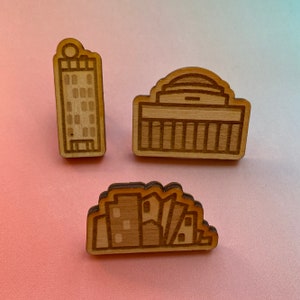 MIT Wood Pins, Dome, Green Building, Stata Center Lasercut Plywood Pins ...