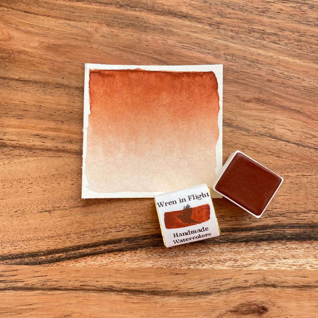 Red Ocher Handmade Watercolor Paint - Natural Earth Pigments - Half Pan ...