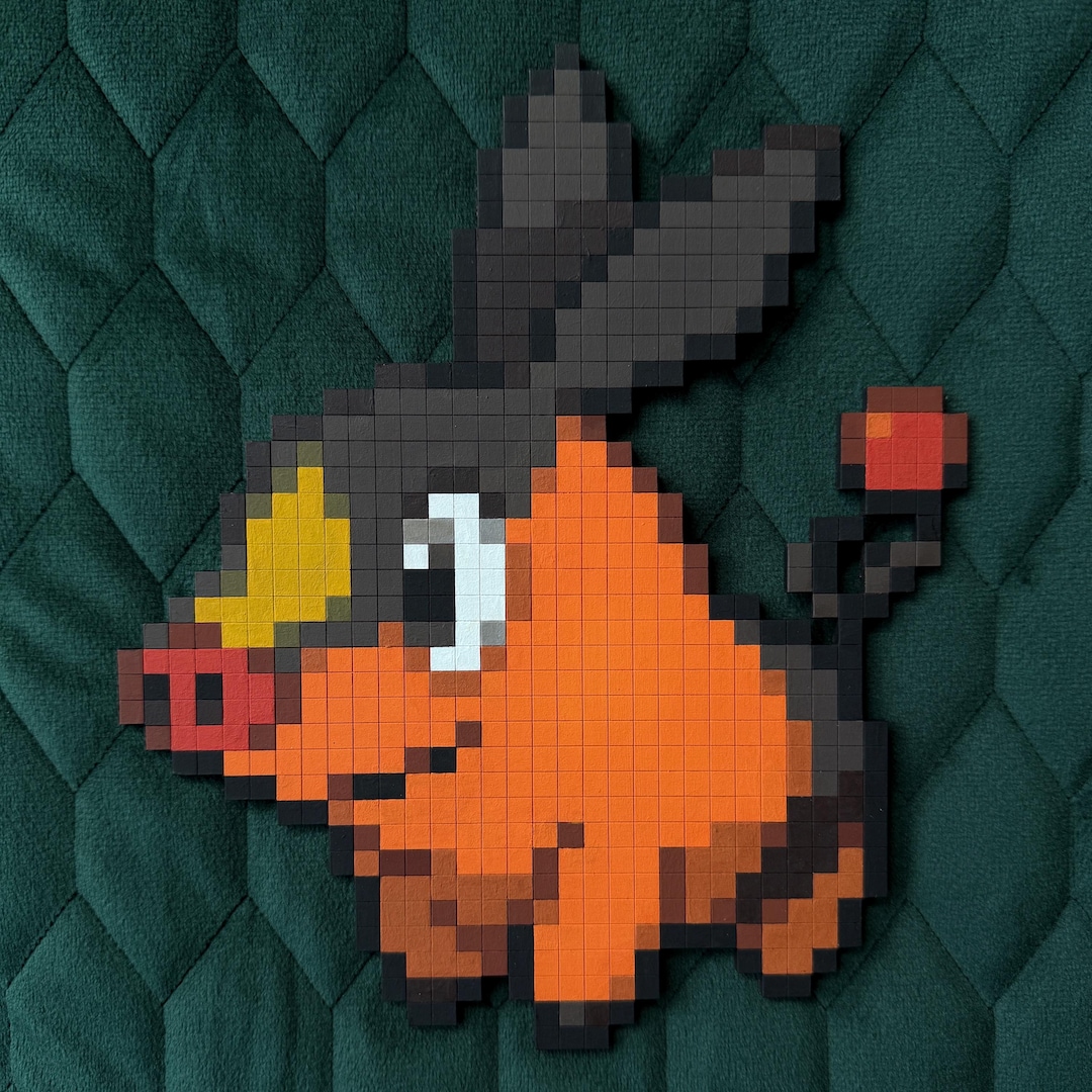 Tepig Sprite Art - Hand-painted Lasercut Pokémon Wall Art - Etsy