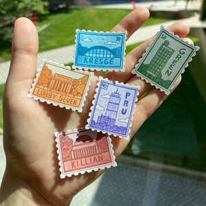 Art of MIT - Faux Vintage Stamp Stickers - 5 Designs of MIT Buildings ...