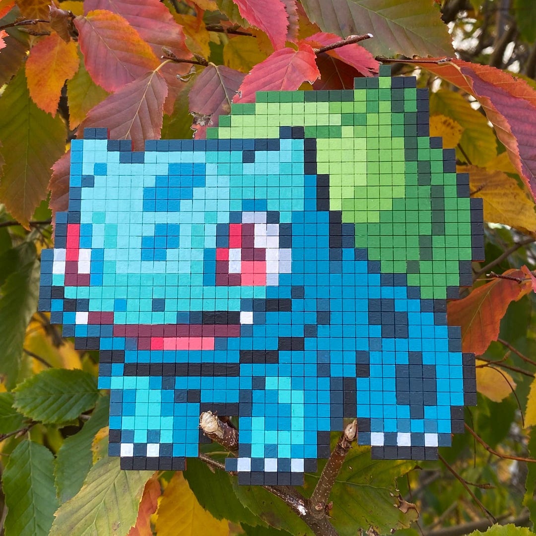 Custom Pokémon Wall Art Painted Pixel Art on Panel - Etsy