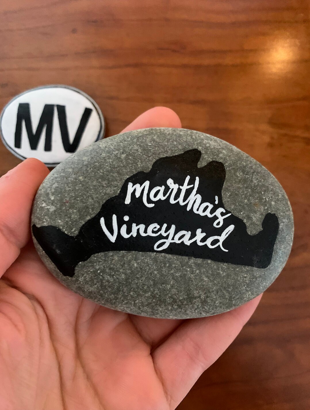 Martha's Vineyard MV Hand Painted Stone Stocking Stuffer - Etsy