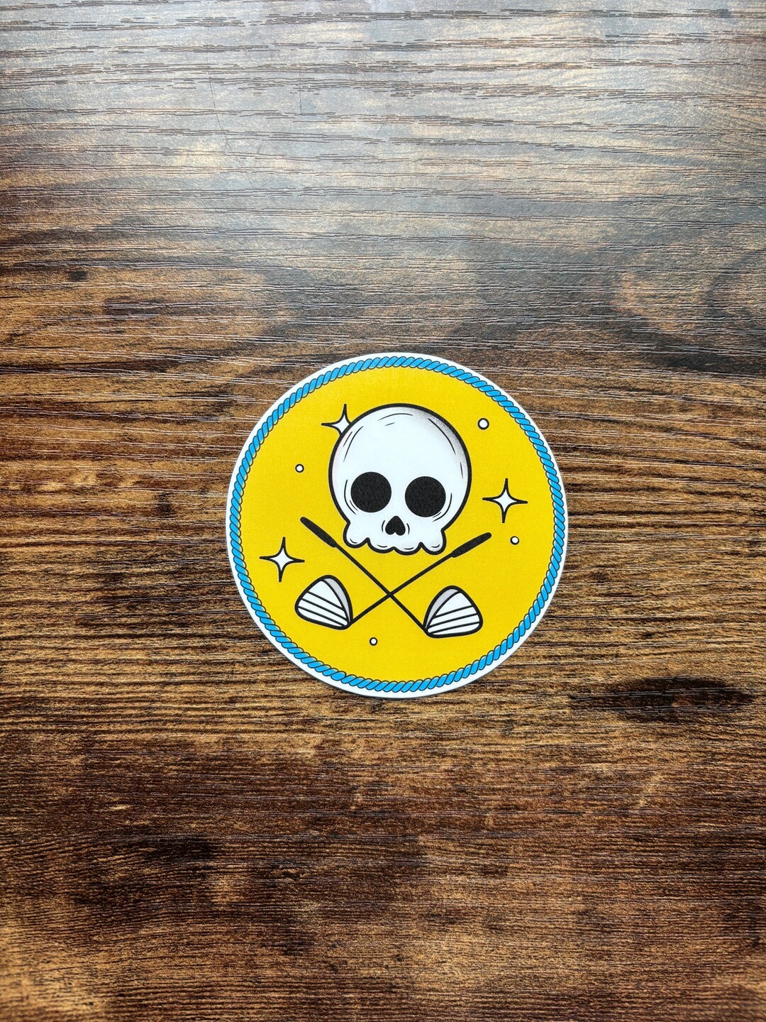 Golf Skull Vinyl Diecut Sticker, Water Resistant, Tattoo Flash Decal ...
