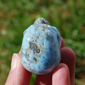 372ct Genuine Larimar Carved Crystal Skull, Realistic Larimar Gemstone ...