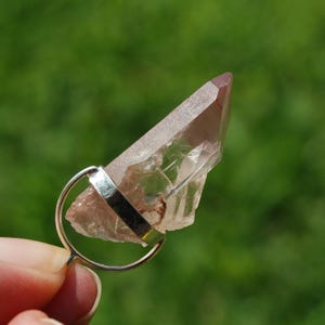 1.7in Inner Child Penetrator Pink Lithium Lemurian Seed Crystal Pendant ...