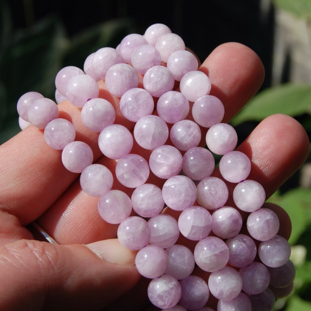 Flashy Pink Kunzite Crystal Bracelet, 8mm Natural Gemstone Beads - Etsy