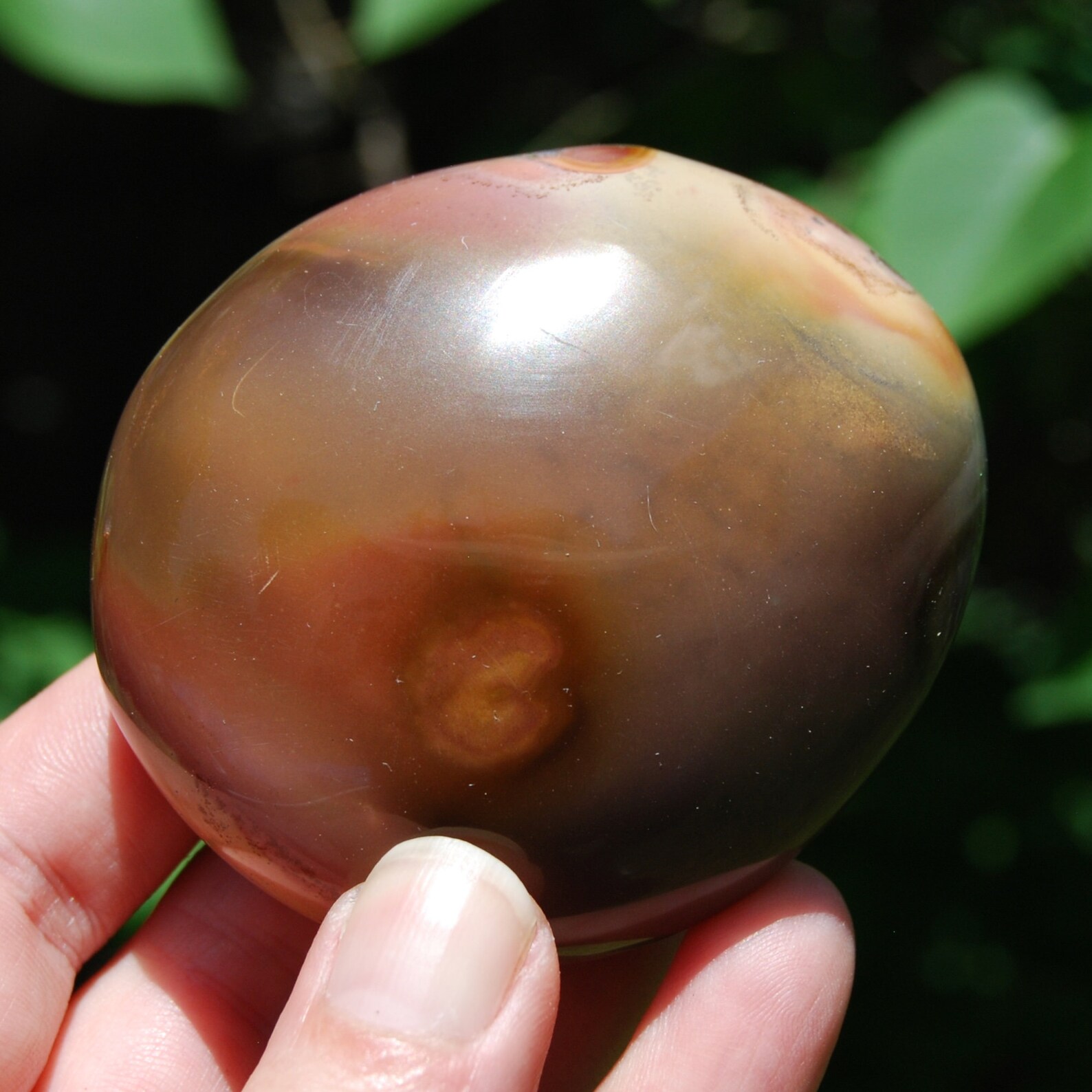 2.8in 210g Polychrome Jasper Crystal Palm Stone Peach Pink Purple Red ...