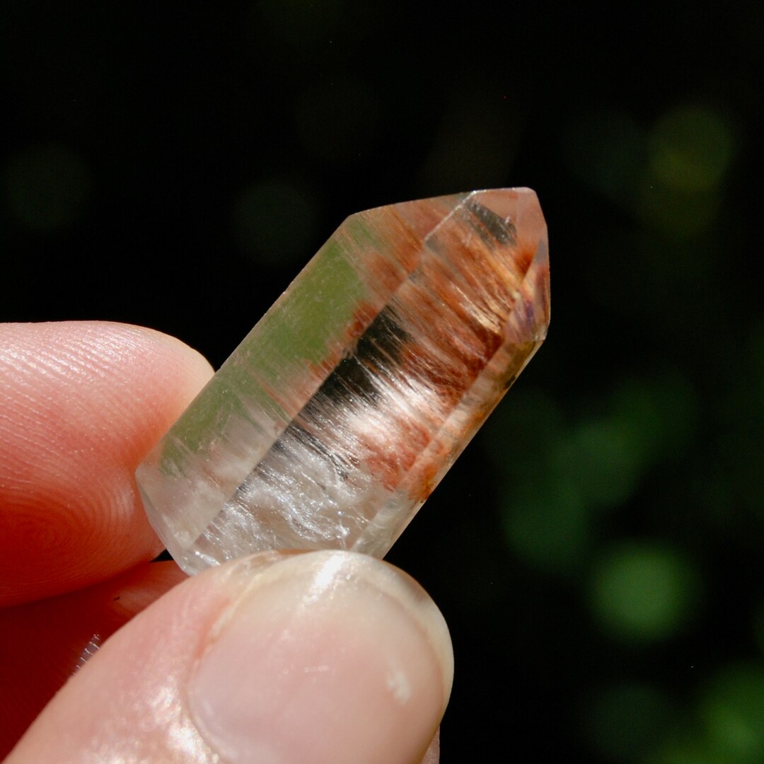 RARE Blue Red Amphibole Quartz Crystal Mini Tower, Blue Angel Phantom ...